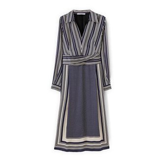 Motivi Foulard Print Satin Hemdkleid - - Dresses - Damen - Blau - 2XS