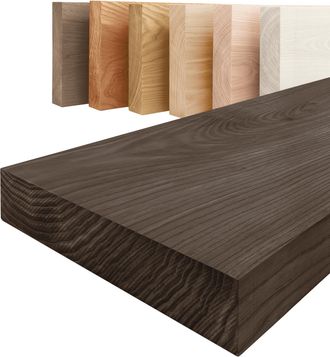 Lamofootwear Manufaktur Wandregal Holz Gerade | Regal Farbe: Schwarz | Pure: ohne Montage Set | 140 cm