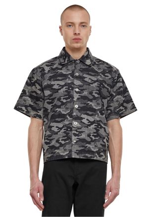 Urban Classics Herren Hemd Laser Camo Printed Boxy Shirt, l&auml;ssiges Shirt f&uuml;r M&auml;nner im Camo-Muster, Oversized Fit