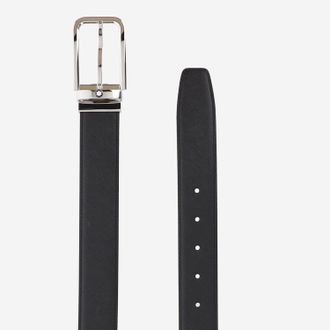 Montblanc Mens Reversible Leather Belt Black
