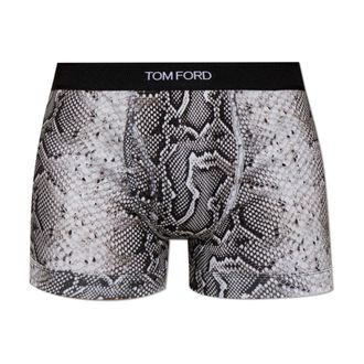 Tom Ford Homme, Sous-v&ecirc;tements, Noir, Taille: S Boxers en coton &agrave; motif animalier