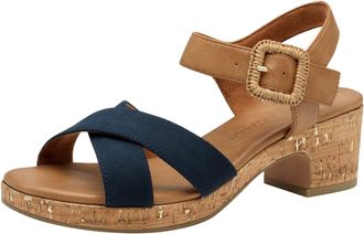 Marco Tozzi Damen Sandalen mit Absatz Runde Spitze mit Schlie&szlig;e, Blau (Navy Comb), 39 EU