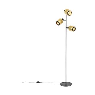 QAZQA Kayden - Lampadaire - 3 lumière - h 155 cm - Noir et Or - Rustique - éclairage intérieur - Salon i Chambre i Cuisine i Salle à manger - Qazqa
