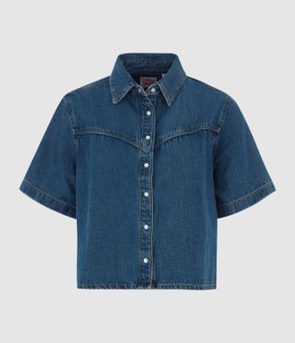 Levi's Veste Logan Ss Denim Shirt Dark Indigo-Worn In Tencel Tinted Times