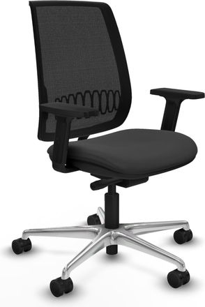 Piqueras y Crespo B&uuml;rostuhl, ideal f&uuml;r Arbeiten mit 2D-Armen, h&ouml;henverstellbare Lendenwirbelst&uuml;tze, ausgestattet mit Syncro/Traslack und injiziertem Schaumstoff, Schwar