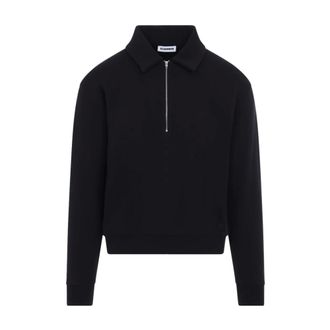 Jil Sander Half-Zip Sweatshirt - - Knitwear - Herren - Blau - L