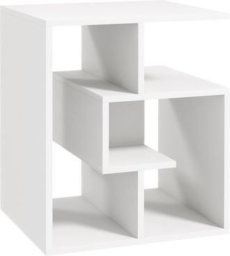 HOMCOM Beistelltisch Standregal Satztisch Bücherregal Coutchtisch Ablage Platzsparend Wohnzimmer Schlafzimmer Arbeitszimmer Weiß 45 x 40 x 55 cm