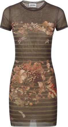 Jean Paul Gaultier Femme, Robes, Vert, Taille: 40 FR Mesh Printed Marini&egrave;re Grape Short Dress