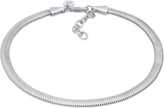 Elli Fußkettchen - Fußschmuck Schlangenkette Flach Elegant 925 Silber - Gr. unisize - in Silber - für Damen