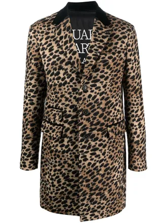 Dsquared2 manteau boutonn&eacute; &agrave; imprim&eacute; l&eacute;opard - Tons neutres