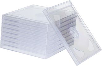 Artibetter 9 Stück Teiliges Transparente Doppelte CD DVD Aufbewahrungsboxen aus Acryl Kratzfeste und Staubgeschützte CD Hüllen Praktischer Klarer CD DVD Halter f