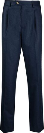 Brunello Cucinelli Virgin Wool Flannel Trousers With Pleat