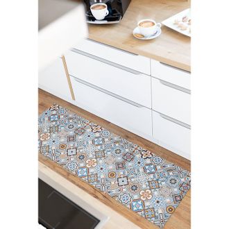 Andiamo home24 Läufer Marrakesch 70 x 200cm Blau/Beige/Blau/Beige