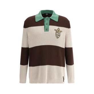 Fendi Gerippter Pullover mit Streifenmuster - - Tops - Herren - Mehrfarbig - S