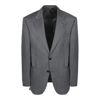 Lardini Twill Wolljacke - - Suits - Herren - Grau - 2XL