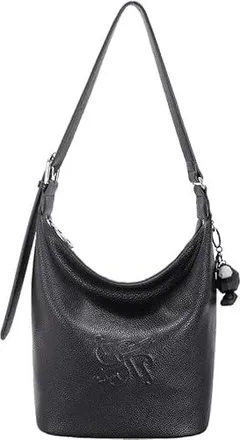 David Jones Paris - Sac Hobo port&eacute; &eacute;paule femme ville - Sac port&eacute; travers crois&eacute; - Taille Moyenne - Classique chic Pratique Grande capacit&eacute; (Black)