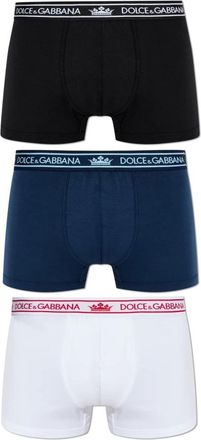 Dolce & Gabbana Homme, Sous-v&ecirc;tements, Multicolore, Taille: XL Lot de trois boxers logo