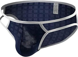 Generic Slip en maille pour homme - Taille &eacute;lastique - Coupe d&eacute;contract&eacute;e - Confortable - Culotte de sport anti-frottement - Cadeau pour homme, bleu marine, X