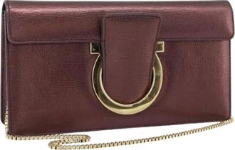 Ferragamo Pre-owned Cuir sacs-main - Femme - Pre-owned - Brun - Taille: ONE Size