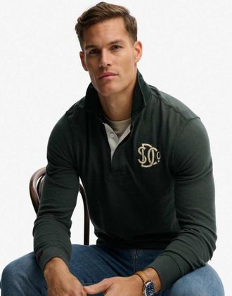 Superdry Vintage Athletic - Chemise style rugby - Vert aigle