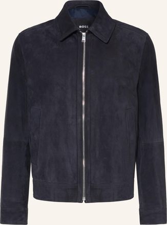HUGO BOSS Lederjacke Malbano blau
