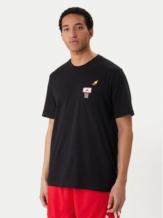 adidas T-Shirt Mini Embroidery Basketball Graphic KB2526 Schwarz Regular Fit