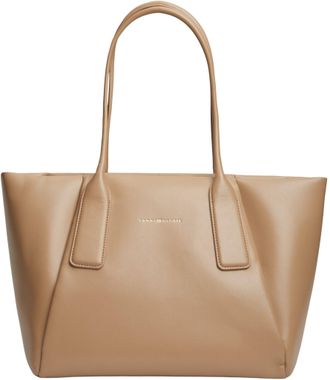 Tommy Hilfiger Damen Th Essential Tote Aw0aw18374 Tragetasche, Khaki (Safari Canvas)