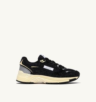 Autry BASKETS HYPERWAY EN MESH ET CUIR PAILEETTES NOIR