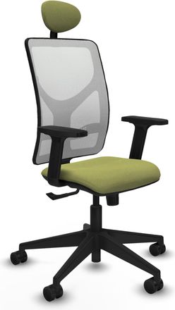 Piqueras y Crespo B&uuml;rostuhl mit 2D-Armlehnen, h&ouml;henverstellbarer Lendenwirbelst&uuml;tze und festem Kopfteil, ausgestattet mit Sincro 3 Positionen und Schneideschaum, Wei&szlig;/O