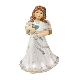 GOEBEL Engel Sammlerst&uuml;ck, Steingut, Weiss-metallic, H&ouml;he: 16 cm hoch