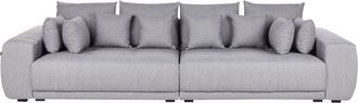 Beliani Modernes 4-Sitzer Wohnzimmer-Sofa Stoff grau mit 8 Dekokissen Torpo