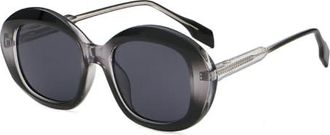 Generic Lunettes De Soleil R&eacute;tro Rondes &Agrave; Grande Monture For Hommes Et Femmes, Photo UV400, Lunettes De Soleil De Vacances(Gray)