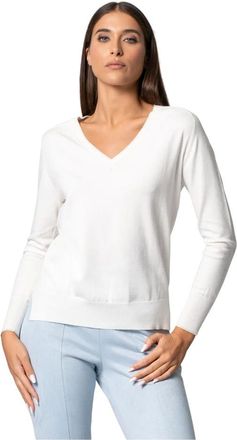 Kocca Femme, Pulls, Blanc, Taille: 44 FR Pull d&eacute;contract&eacute; &agrave; col en V
