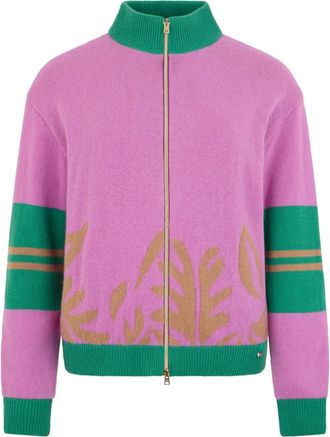 Herno Femme, Pulls, Rose, Taille: 40 FR Cardigan zipp&eacute; &agrave; motif floral