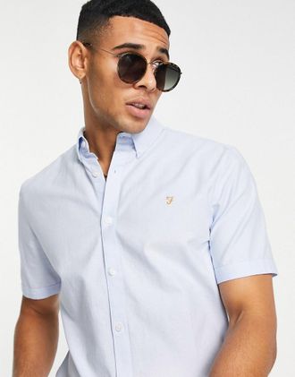 Farah Brewer - Chemise &agrave; manches courtes - Bleu