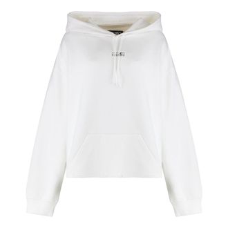 Maison Margiela Gerippte Baumwollkapuzenpullover - - Sweatshirts & Hoodies - Damen - Wei&szlig; - L