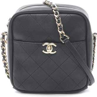 Chanel sac à bandoulière Stitched Casual Trip North South en cuir de chève (2018-2019) - Noir