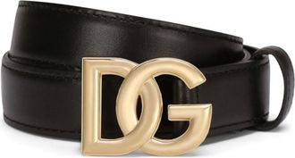 Dolce & Gabbana Ceinture en cuir de veau avec logo - Femme - Accessoires - Noir - Taille: 90 CM