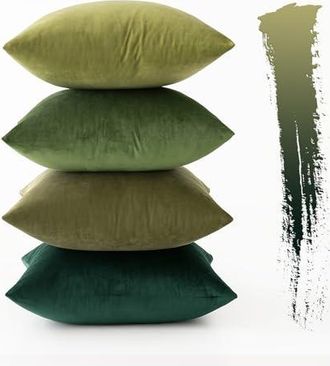 Miulee Lot de 4 Housses de Coussin en Velours Décoratif Canapé Taie doreiller Super Lisse Doux Decoration Maison Salon Chambre pour Canapér 45x45cm Série For