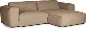 Studio Copenhagen home24 Ecksofa 1,5-Sitzer mit Longchair Braun Cordstoff Snor 260 x 71 x 173cm Longchair davorstehend rechts Modern
