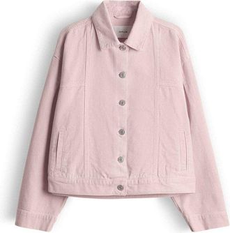 OPUS Jeansjacke Jeansjacke aus BCI Cotton Lockere Passform, schr&auml;ge Paspeltaschen, kleine Falten