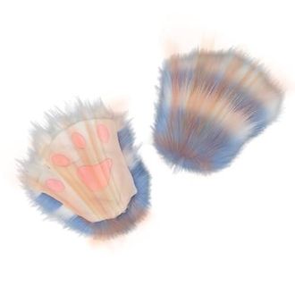 Generic Gants en forme de patte de chat - Mitaines en peluche, accessoires de costume danimal mignon | Design en fourrure douce pour garder les mains au chaud