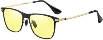 Generic Lunettes De Soleil Polaris&eacute;es &Agrave; Monture M&eacute;tallique For Hommes, Lunettes De Soleil De Conduite Tendance(Yellow)