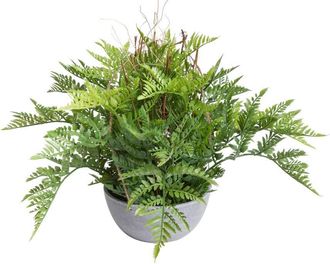 DPI künstliche Farn Hängeampel im graunen Kunststofftopf
