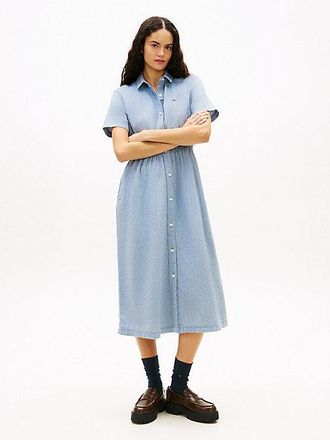 Tommy Hilfiger Robe chemise longue en lin m&eacute;lang&eacute;