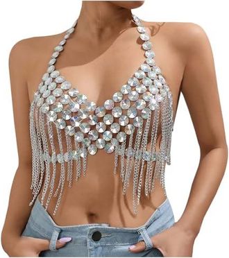 Generic Débardeur sans Manches Femme Caraco Paillettes Joli Top Girls Soyeux avec Col en V X-Large Haut Tenue Fete pour SoiréE Ou Spectacle