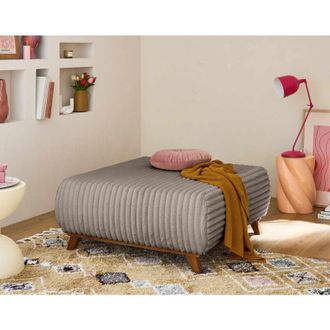 Best Mobilier Bestmobilier - Cristal - modulierbarer hocker - 95 cm - gro&szlig;er geripptem cord - taupe
