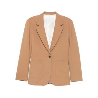 Covert Jacke mit fallendem Revers und Einzelknopf - - Jackets - Damen - Braun - 2XS