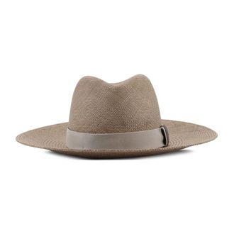 Brunello Cucinelli unisex, Accessoires, Beige, Taille: M Chapeau &agrave; Large Bord Orn&eacute; de Monile