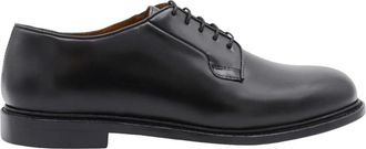 Sebago Polished Black Leather Lace-Up Flat Shoes - Gr. 7_5 - in Schwarz